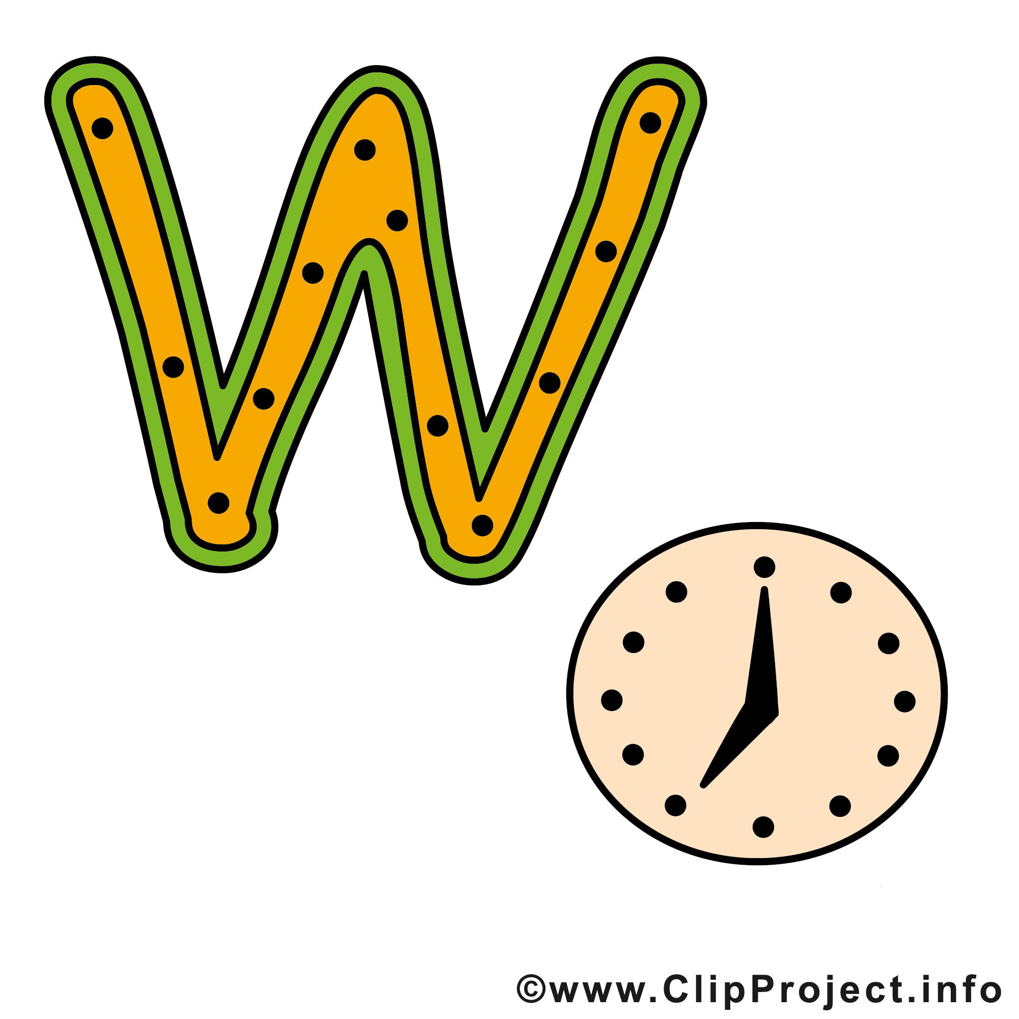 W watch alphabet english illustration à télécharger gratuite - Alphabet ...