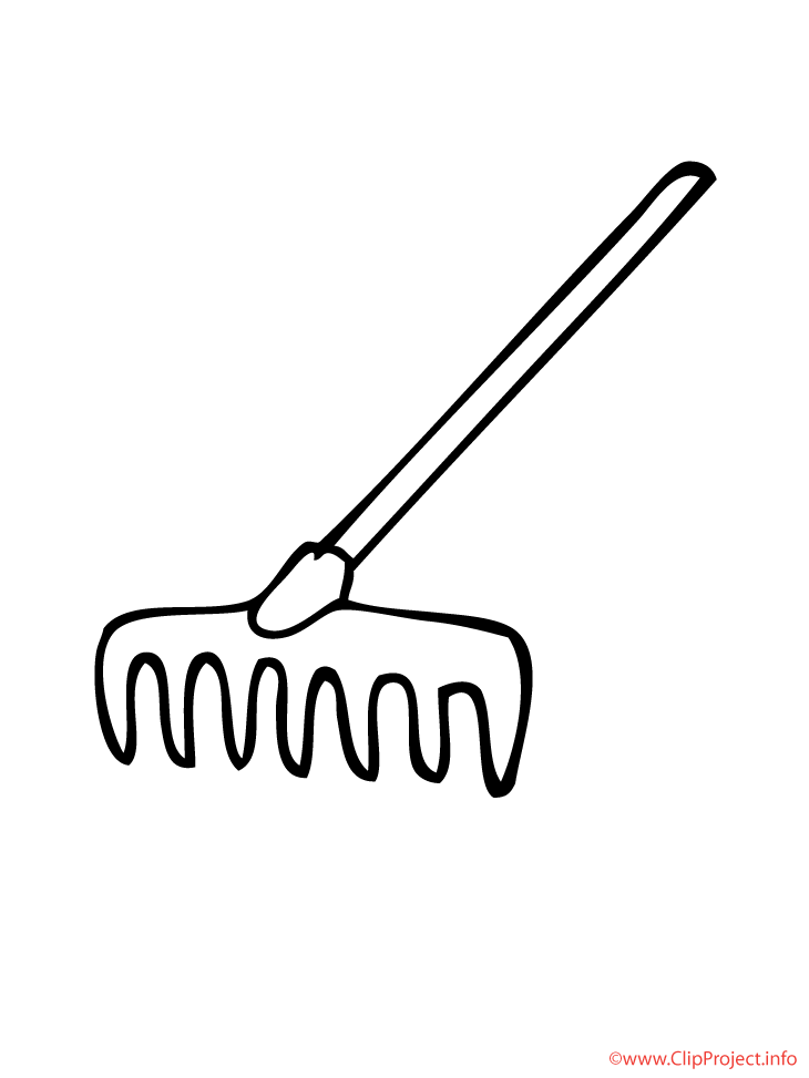Râteau dessin gratuit – Automne à colorier - Automne coloriages dessin ...