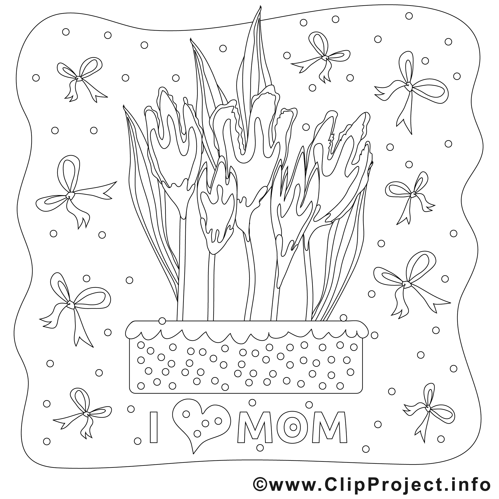 Rubans dessin gratuit – Fête des mères à colorier - Fête des mères ...