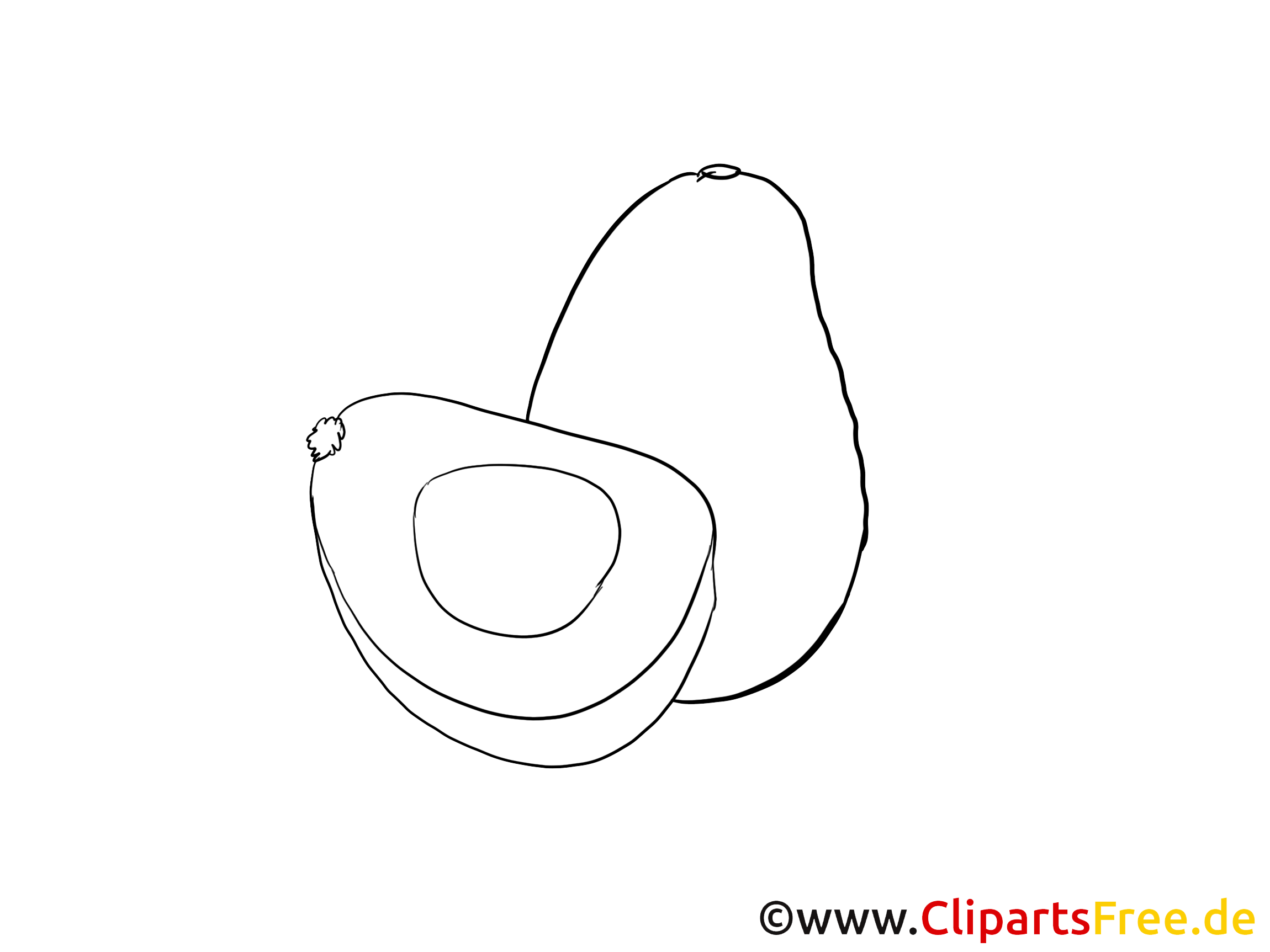 Avocat image – Fruits images à colorier - Fruits coloriages dessin ...