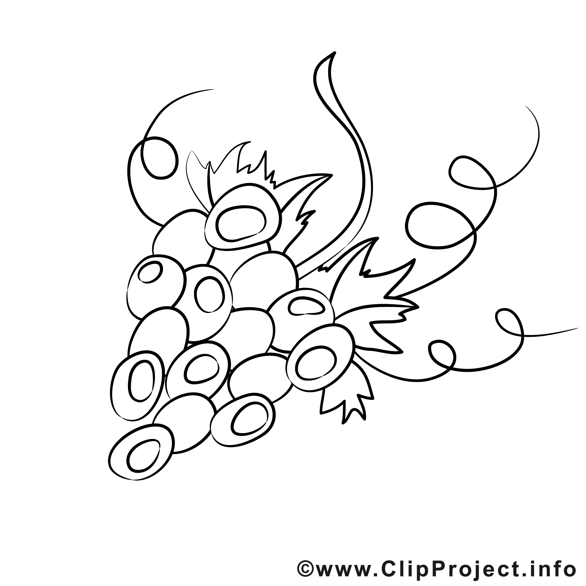 Raisin image – Fruits images à colorier - Fruits coloriages dessin ...