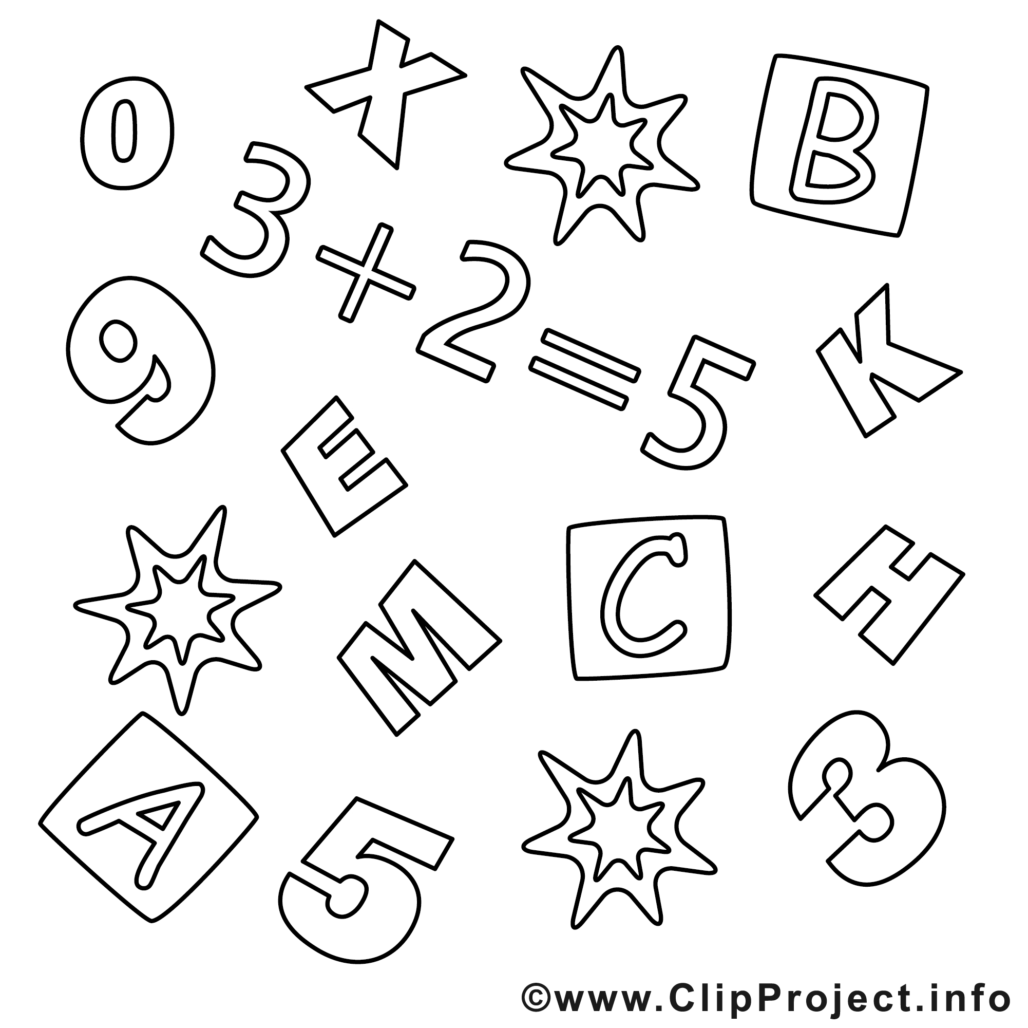 Math image gratuite – École à colorier - L'école coloriages dessin ...