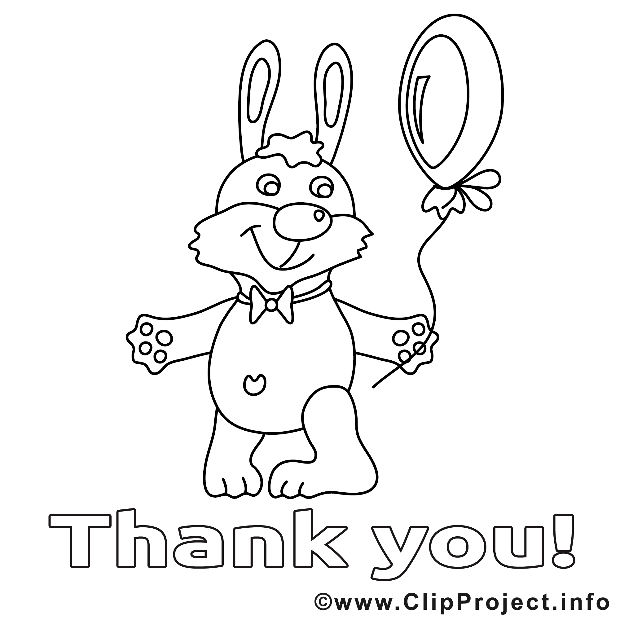 Ballon lapin illustration – Merci à colorier - Merci coloriages dessin ...