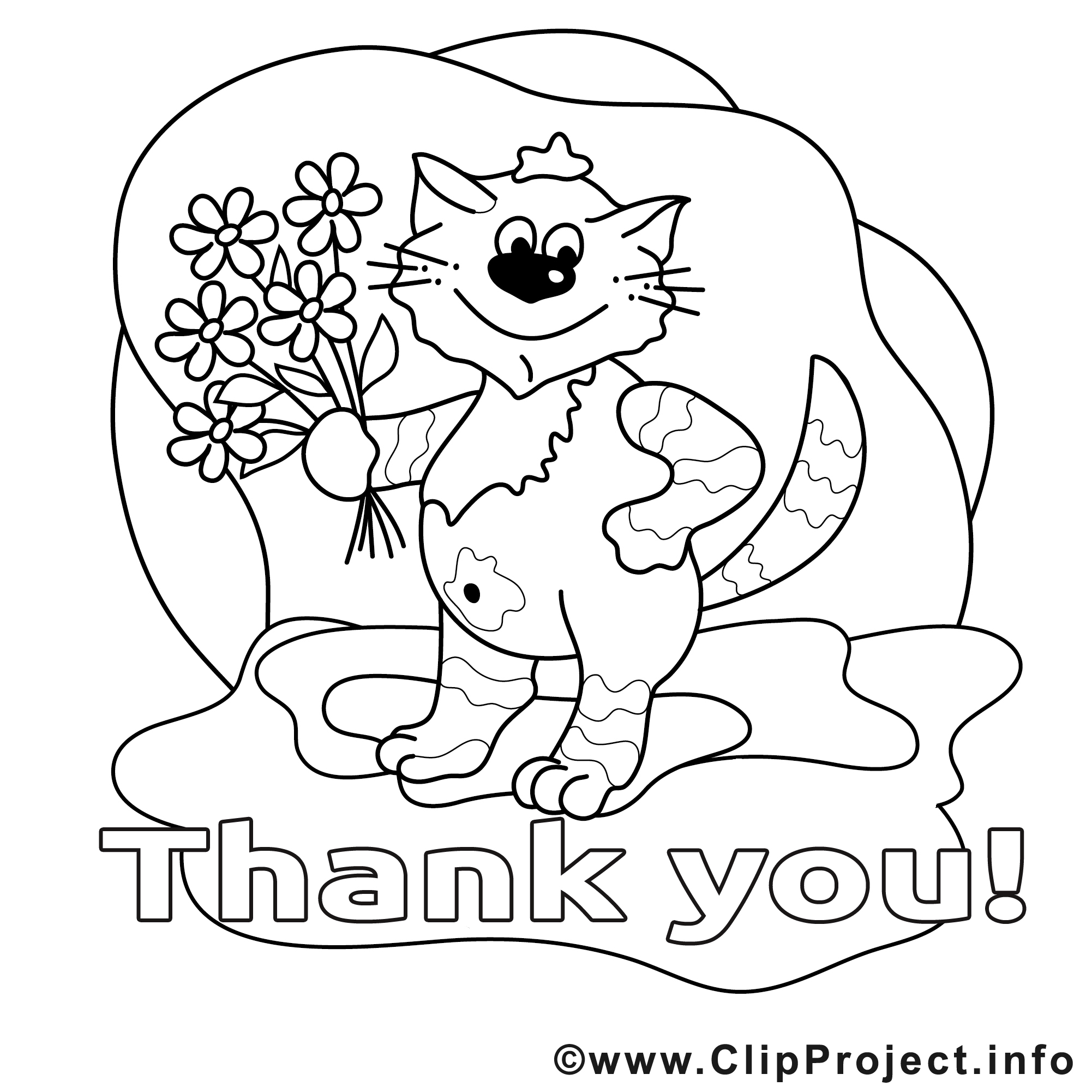 Chat clip arts – Merci à imprimer - Merci coloriages dessin, picture ...