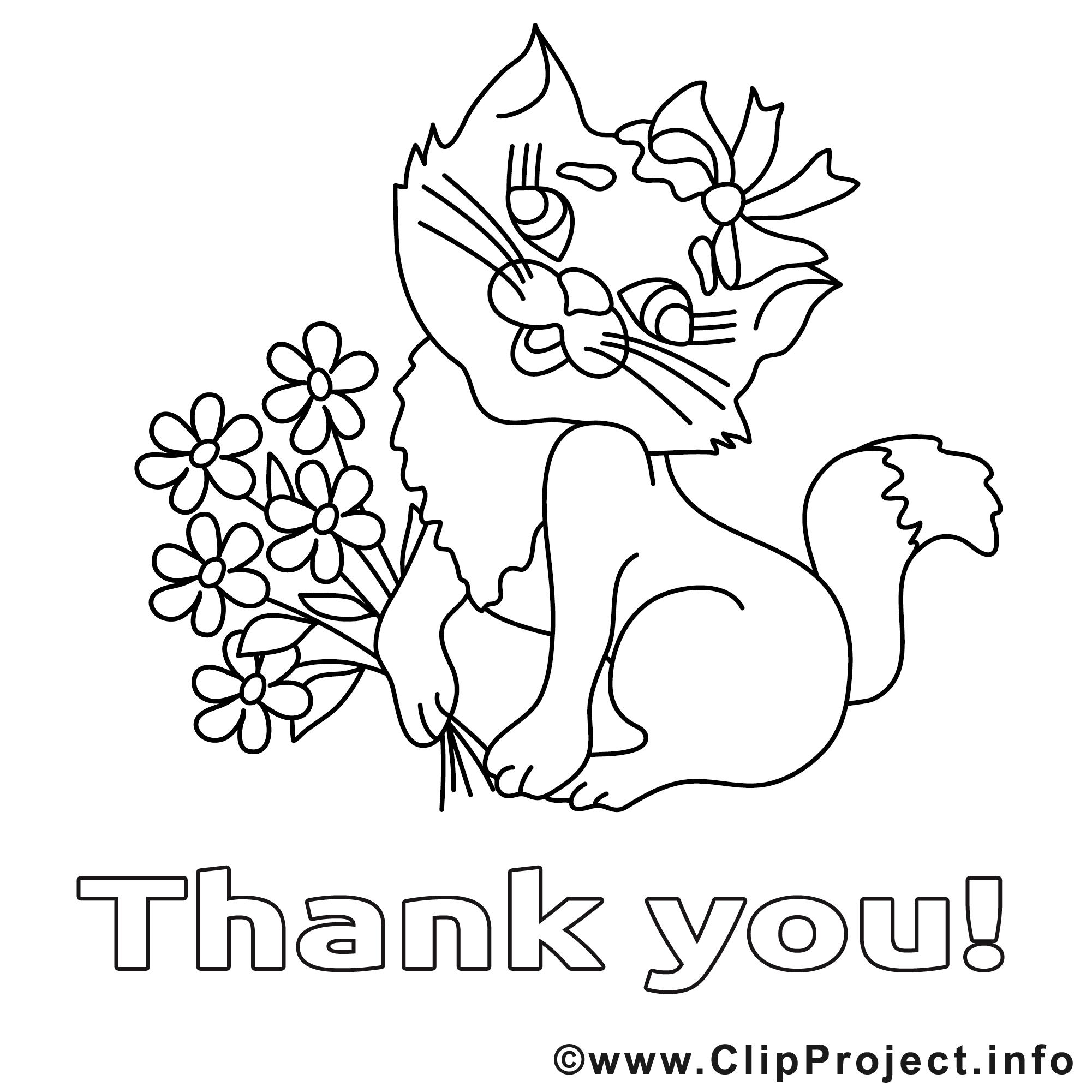 Chat cliparts gratuis – Merci à imprimer - Merci coloriages dessin ...