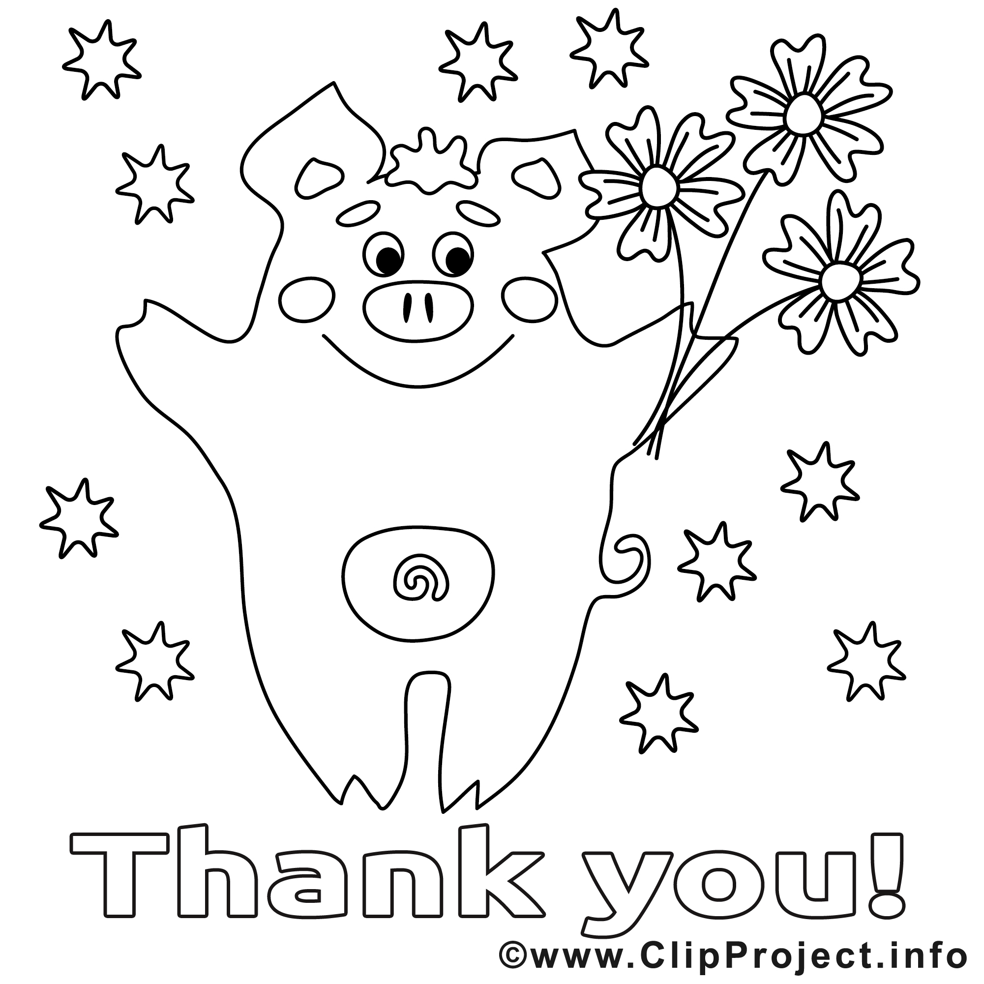 Cochon clip arts – Merci à imprimer - Merci coloriages dessin, picture ...