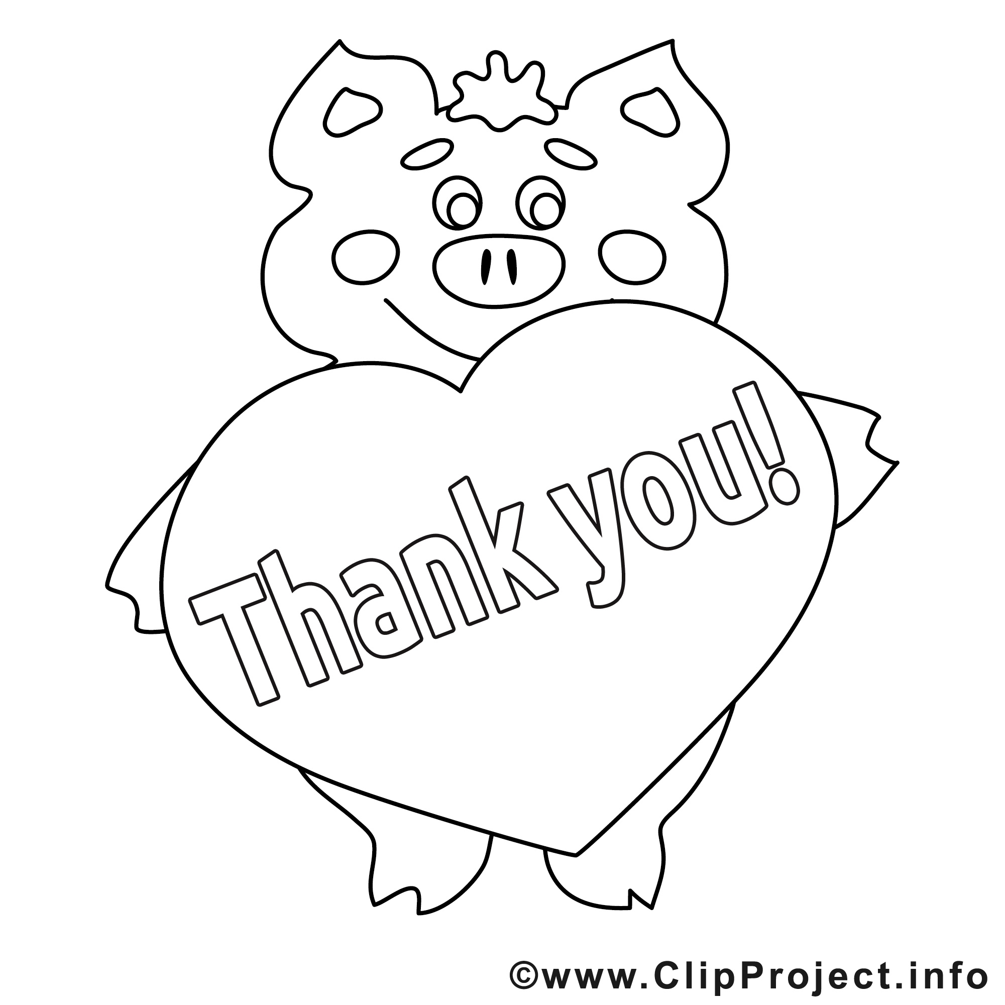 Cochon dessin gratuit – Merci à colorier - Merci coloriages dessin ...