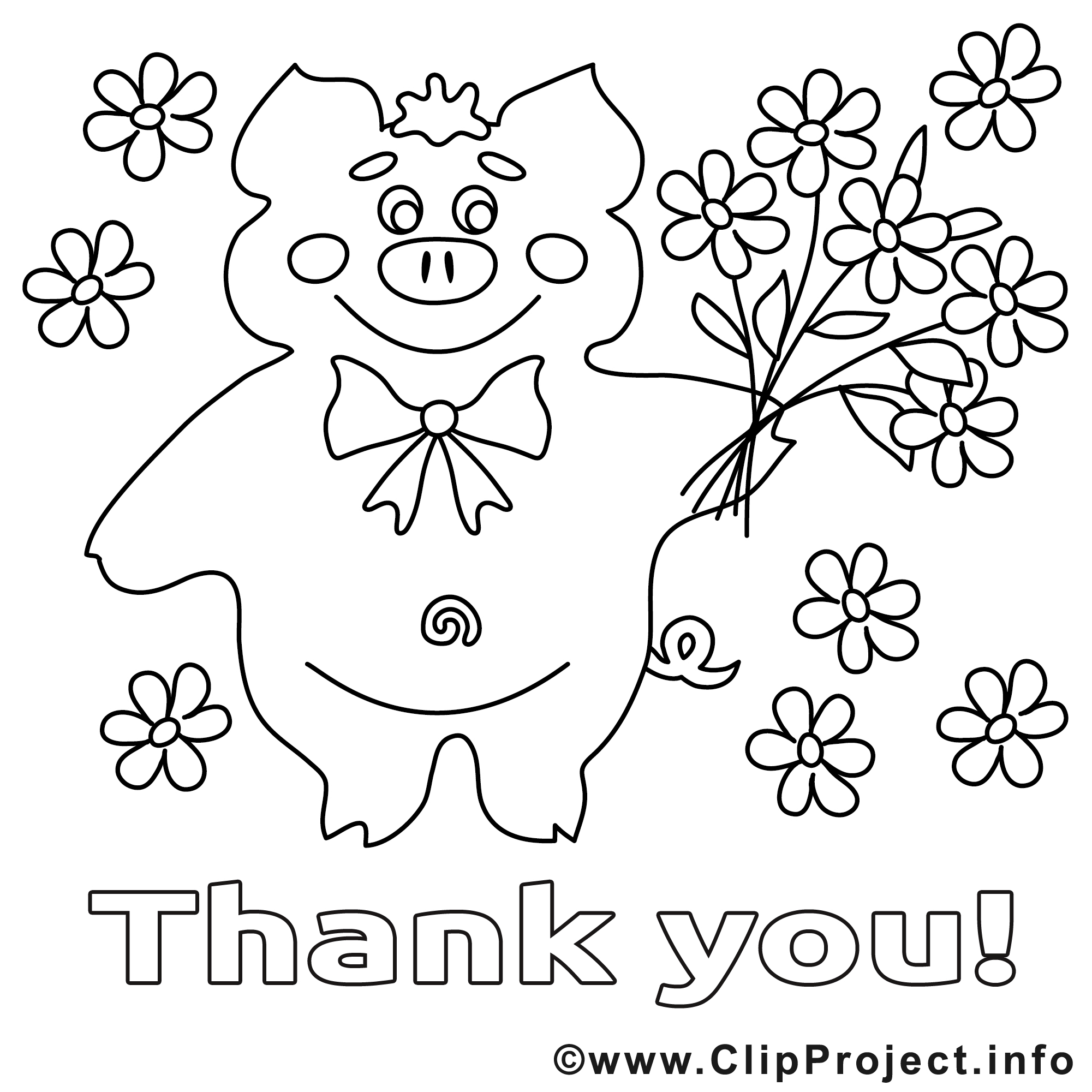 Cochon image gratuite – Merci à colorier - Merci coloriages dessin ...