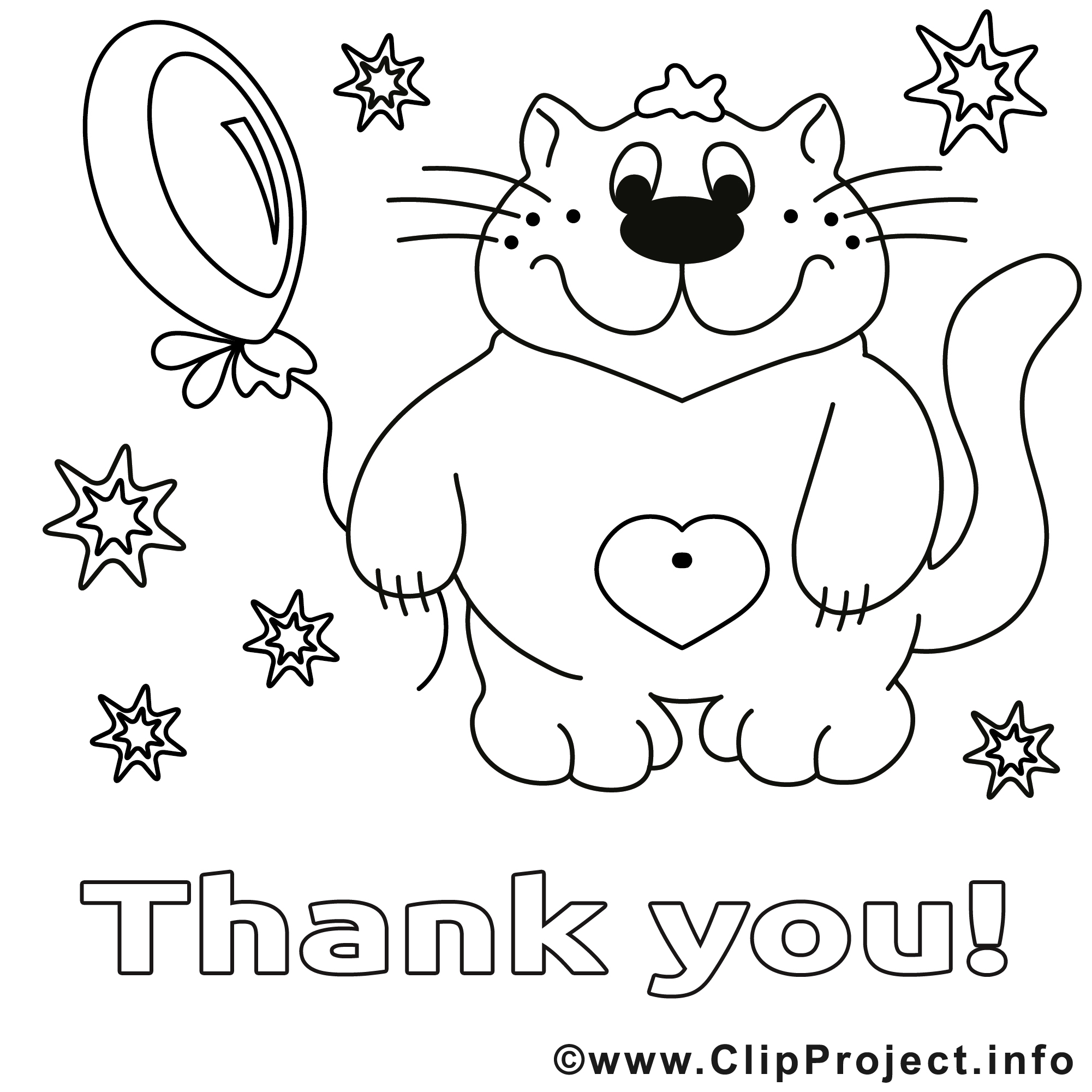 Coloriage chat merci image à télécharger - Merci coloriages dessin ...