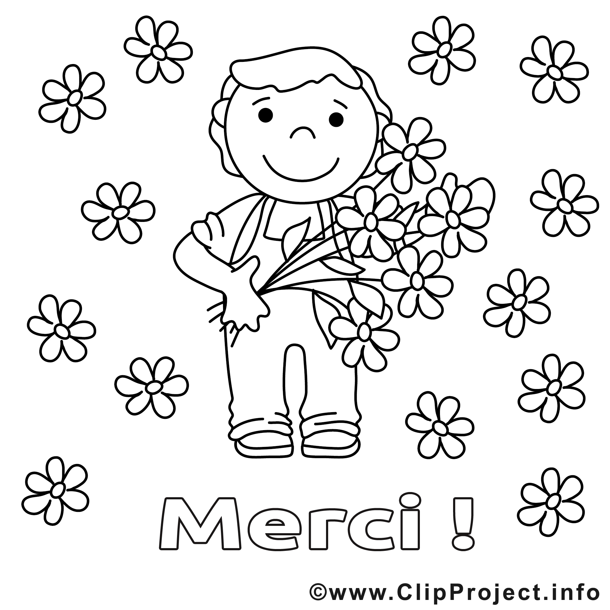 Fleurs dessins gratuits – Merci à colorier - Merci coloriages dessin ...
