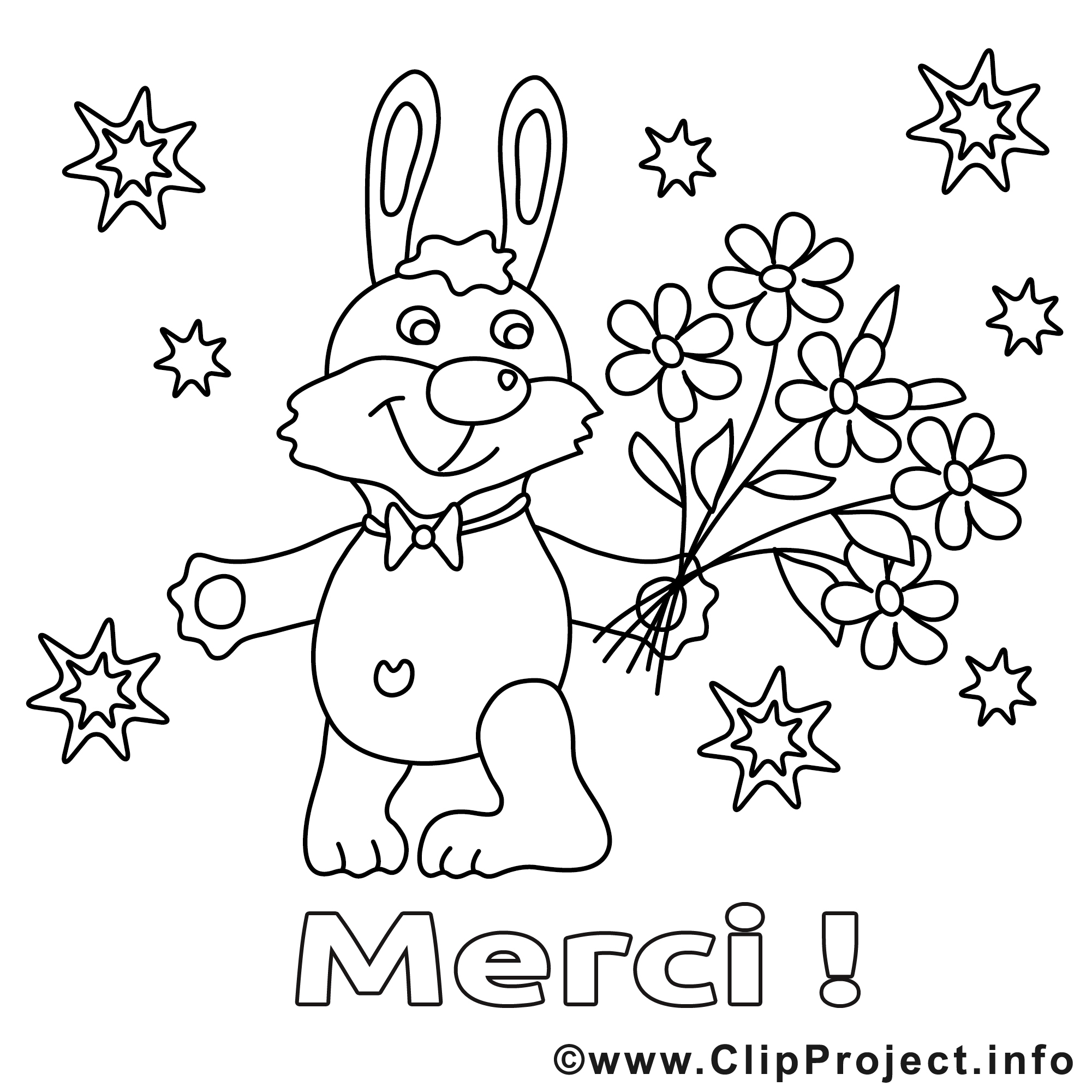 Lapin clip art gratuit – Merci à imprimer - Merci coloriages dessin ...