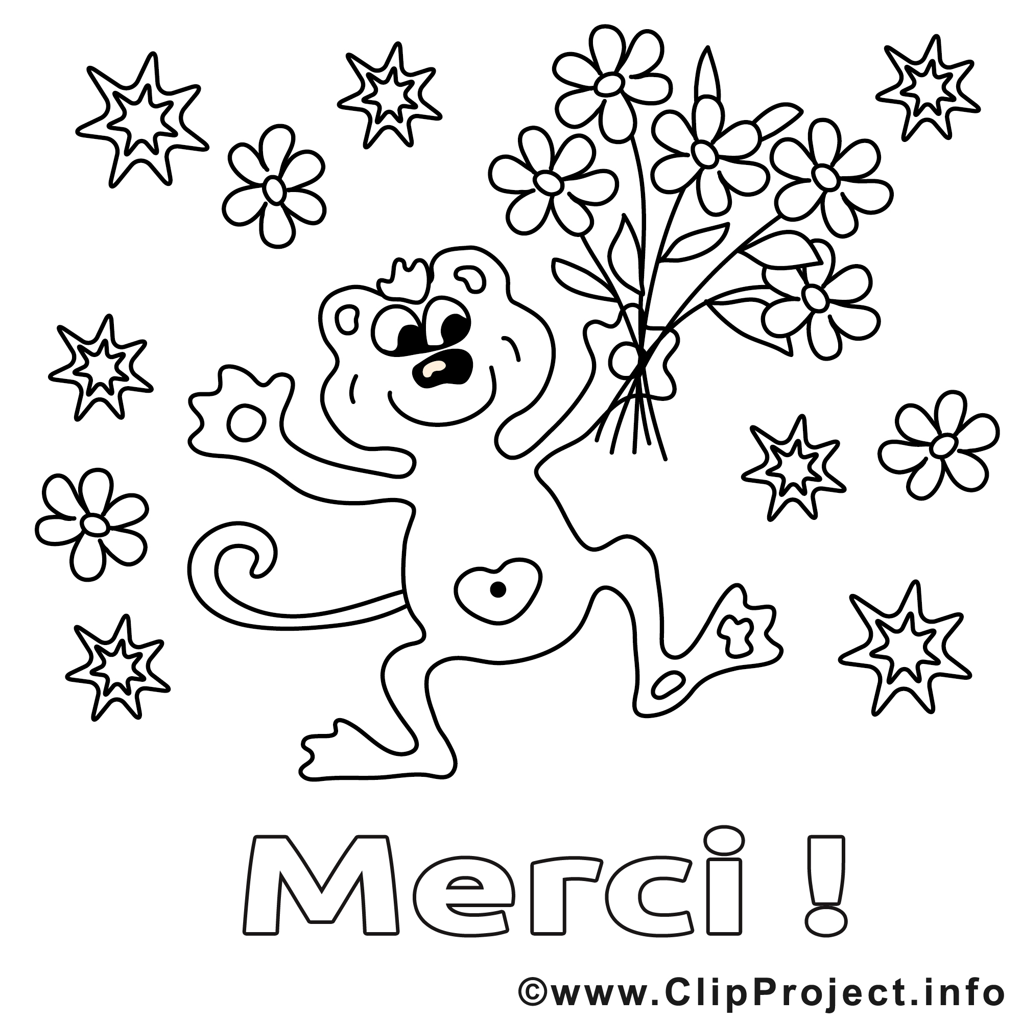 Singe dessin – Coloriage merci à télécharger - Merci coloriages dessin ...