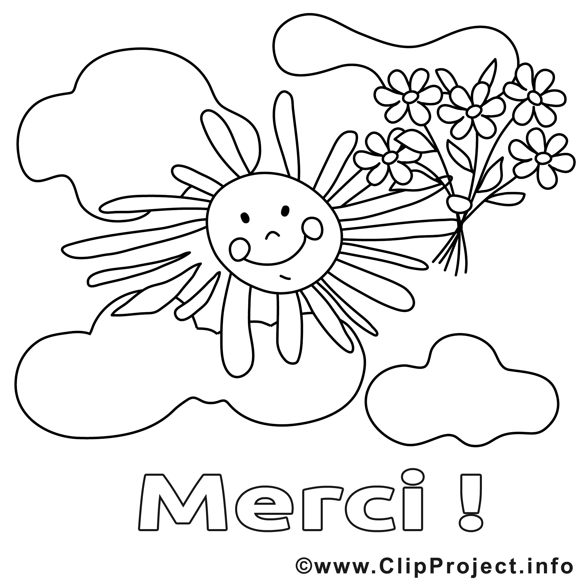 Soleil image – Merci images à colorier - Merci coloriages dessin ...