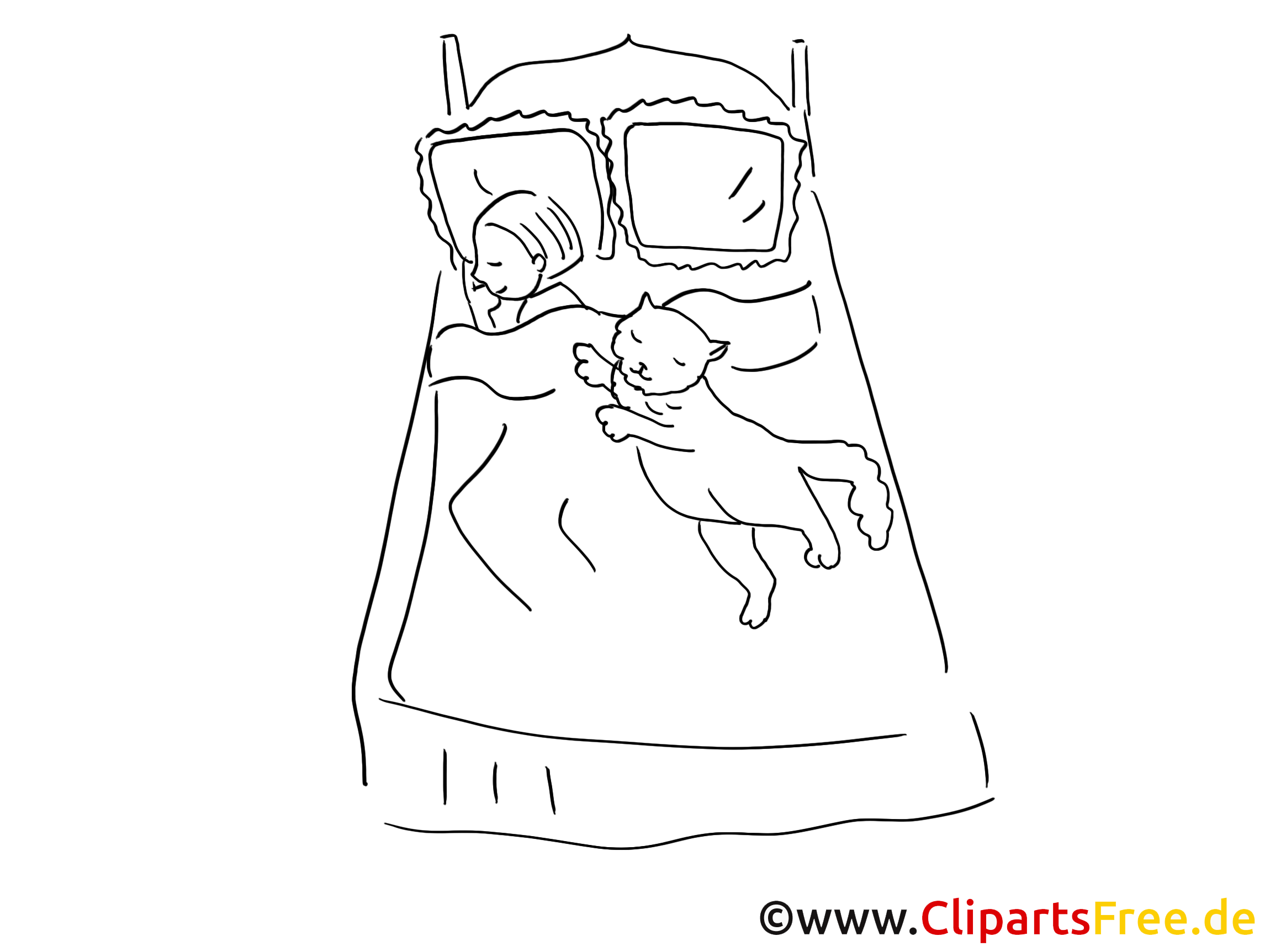 Chat lit clipart gratuit – Cartoons à colorier - Personnages de dessins ...