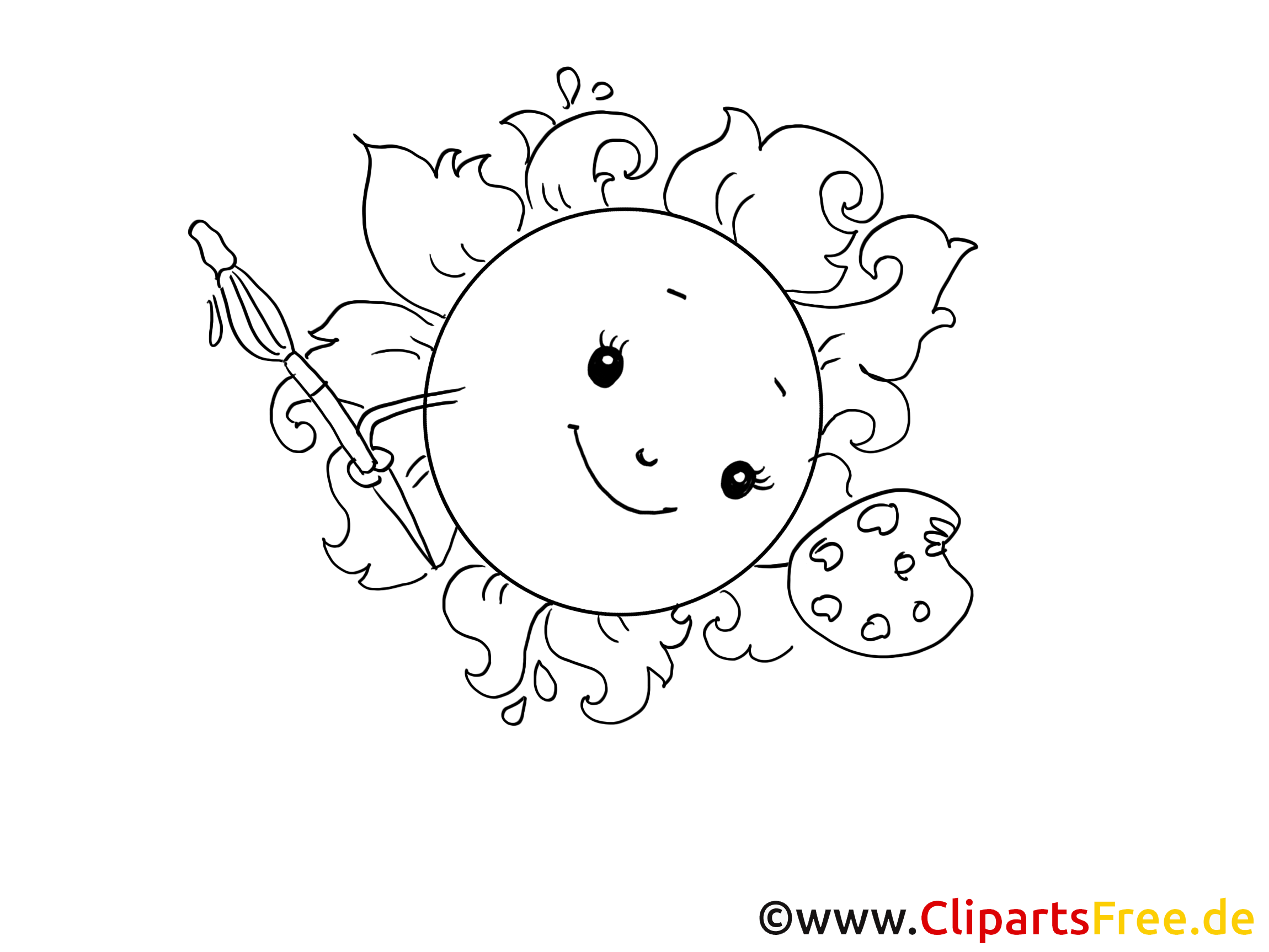 Pinceau clip art gratuit – Cartoons à colorier - Personnages de dessins ...
