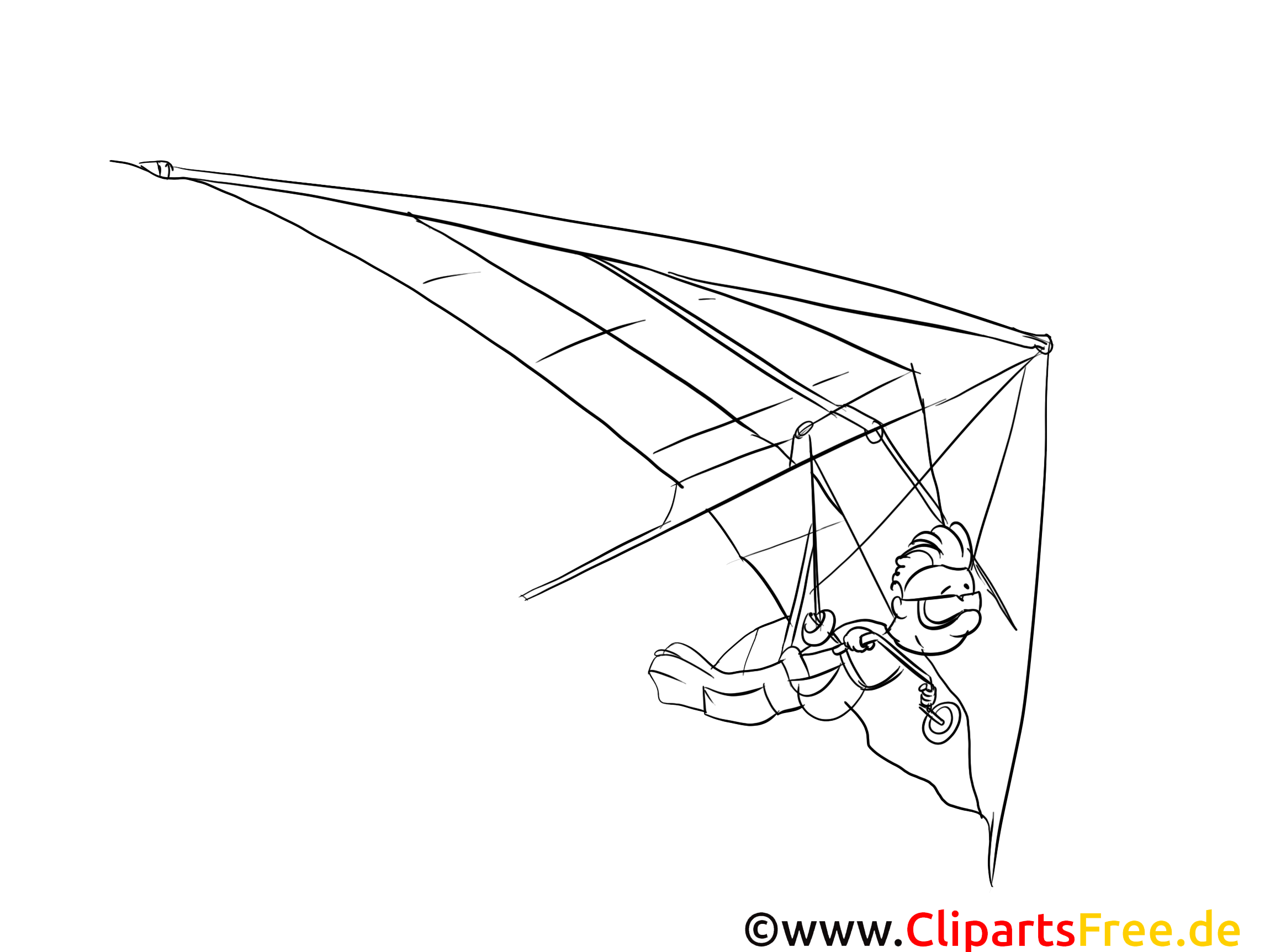 Deltaplan clip art – Sport image à colorier - Sport coloriages dessin ...