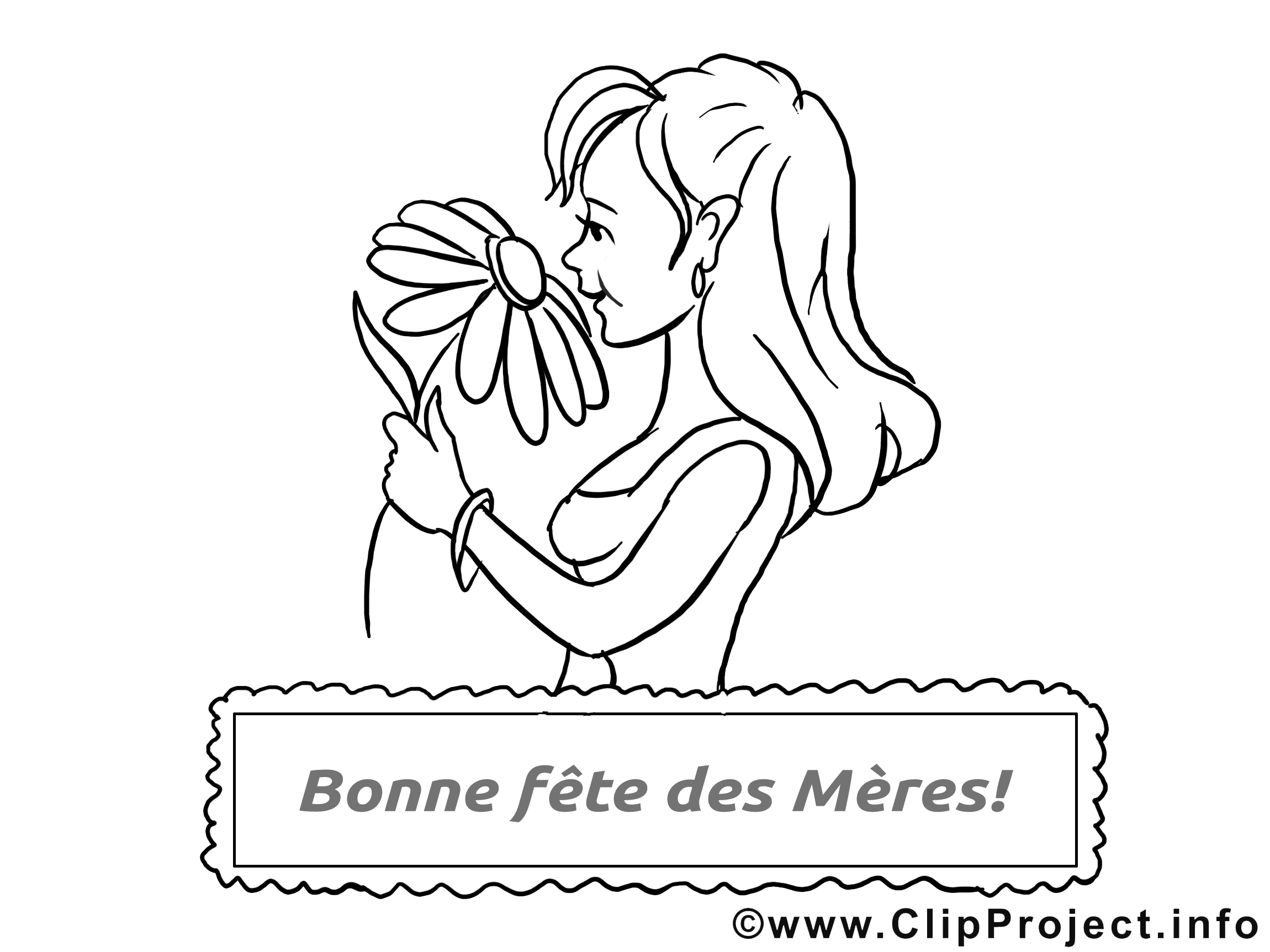 Coloriage images gratuites Fête des Mères clipart - Fête des Mères ...