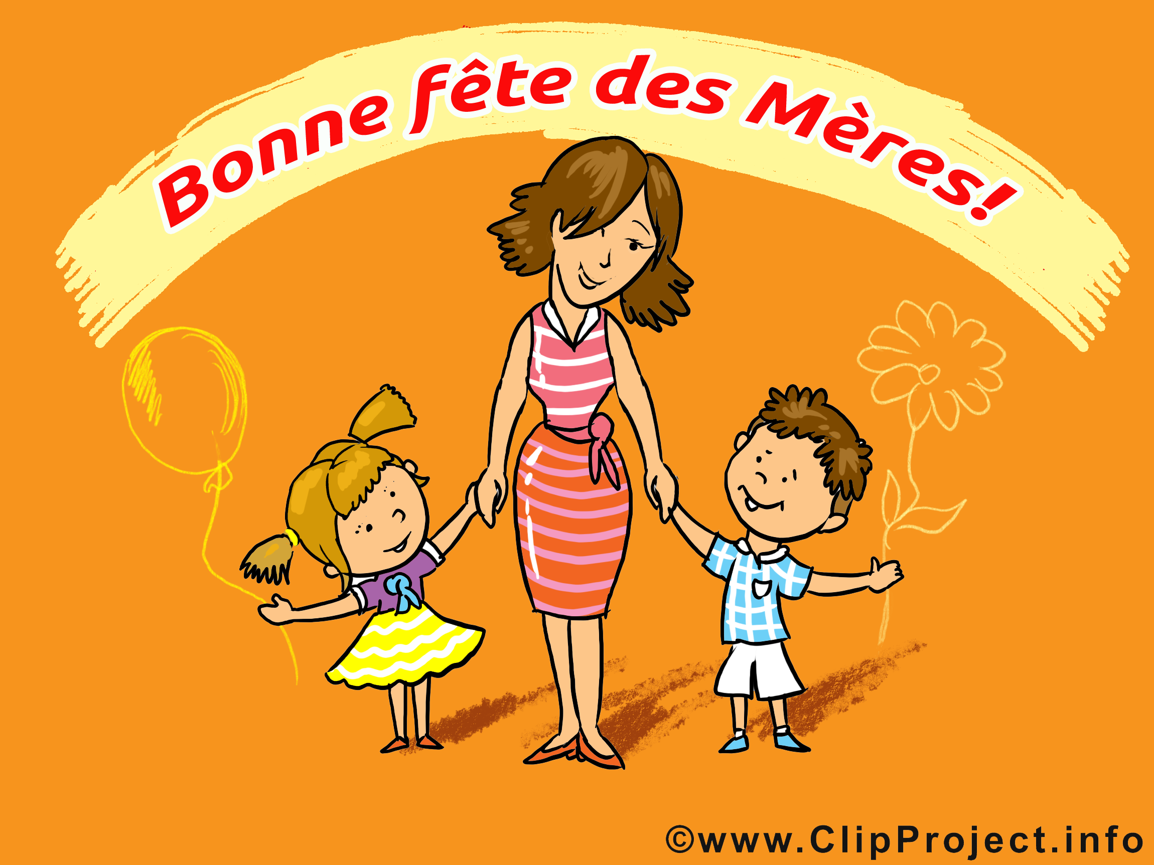Enfants dessin – Fête des Mères clip arts gratuits - Fête des Mères ...
