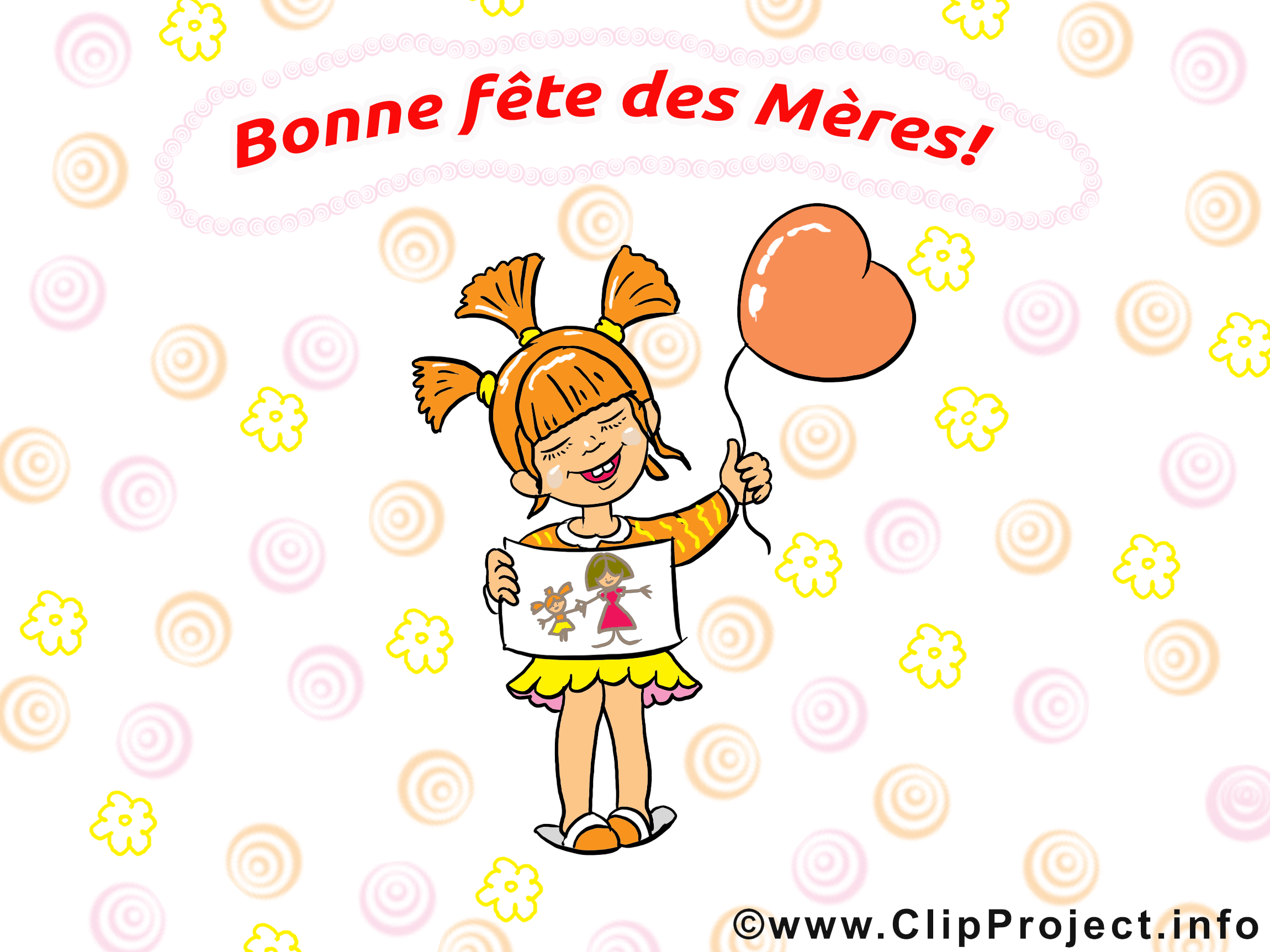 Fille clip arts gratuits – Fête des Mères illustrations - Fête des ...