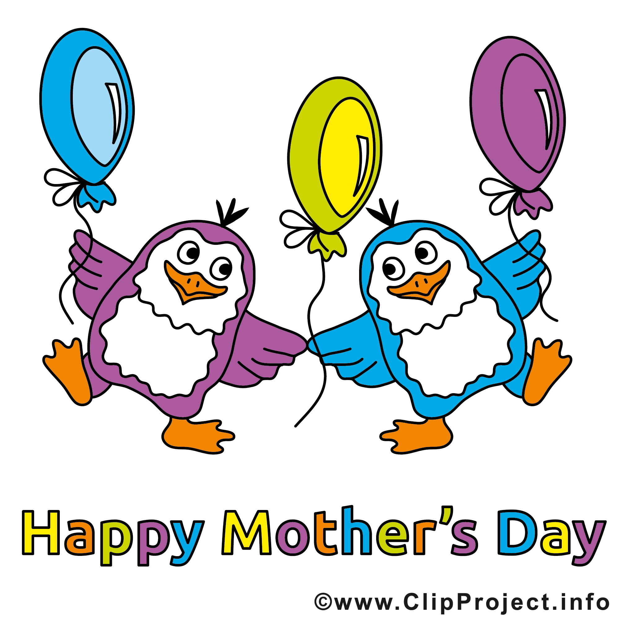 Pingouins image gratuite – Fête des Mères clipart - Fête des Mères ...
