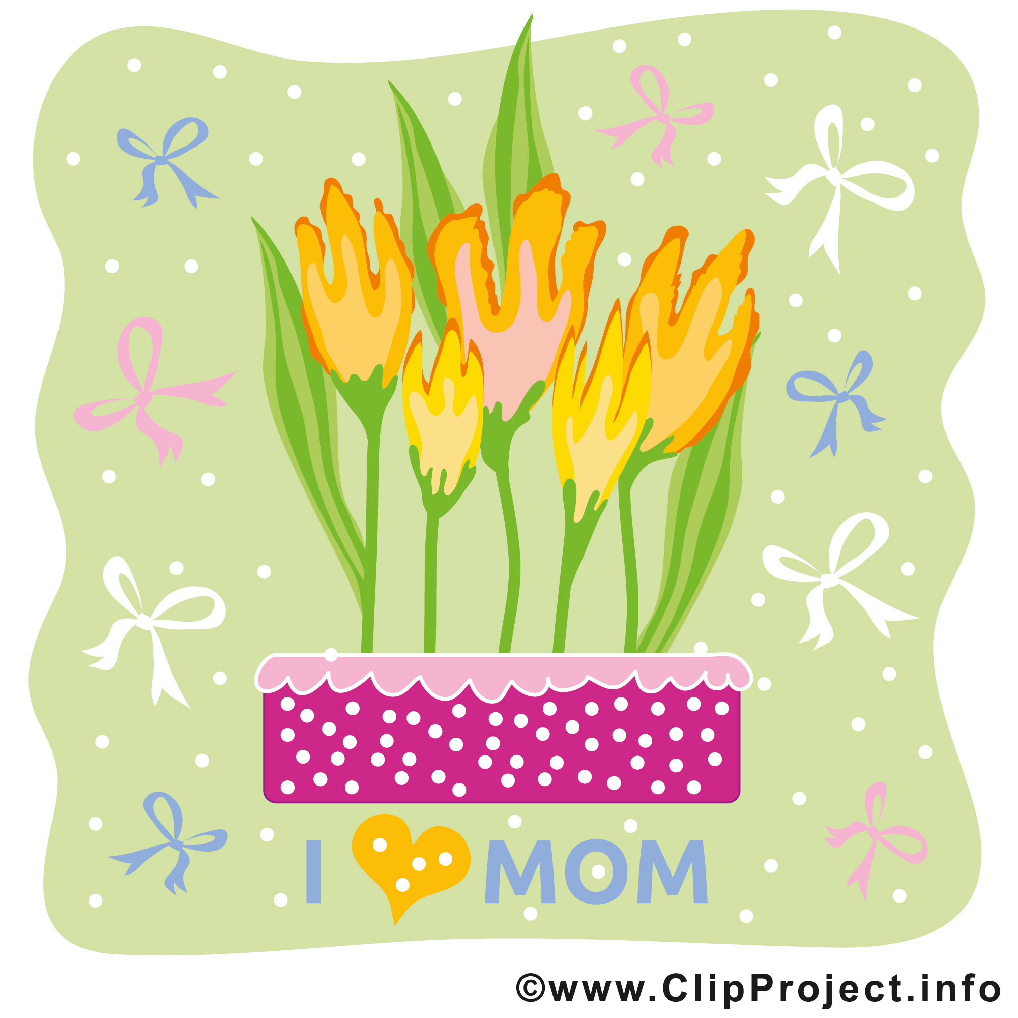 Tulipes clip art gratuit – Fête des Mères dessin - Fête des Mères ...