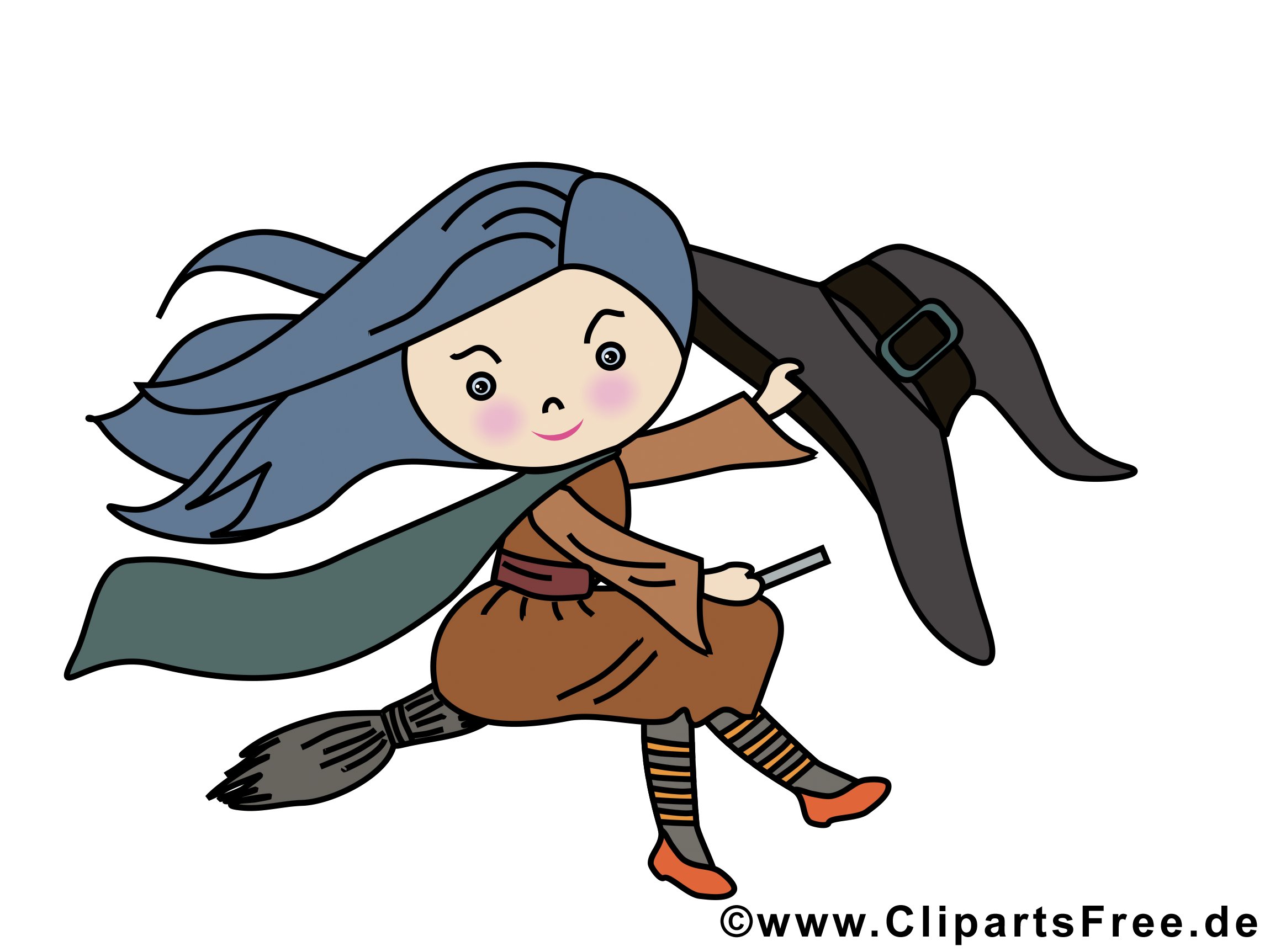 Halloween clip arts gratuits - Sorcière illustrations - Halloween ...