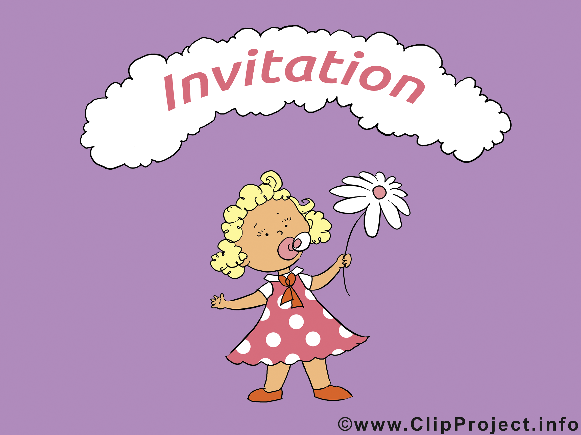 Fille image à télécharger - Invitation clipart - Invitations dessin ...