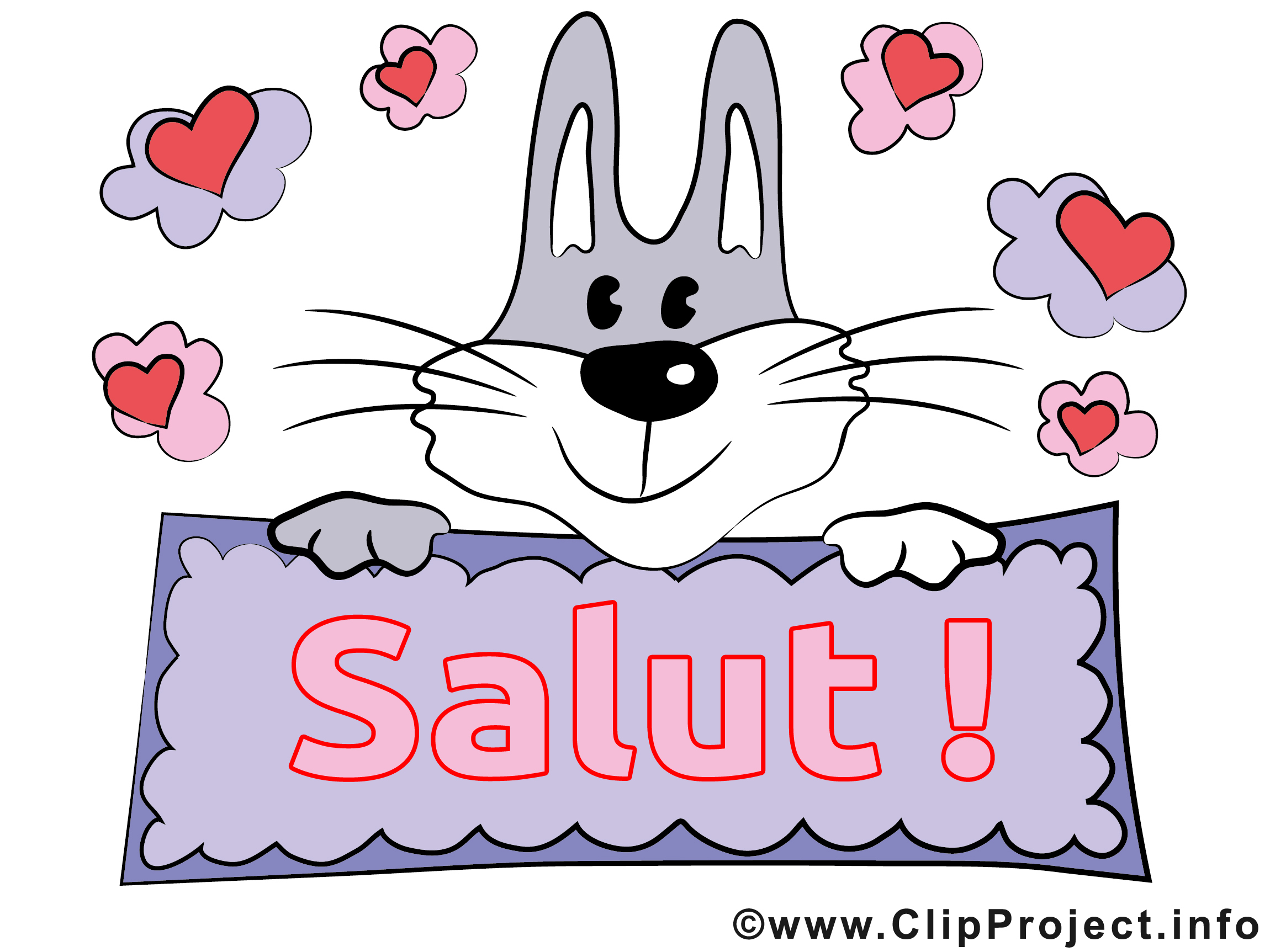 Chat salut illustration à télécharger gratuite - Bonjour dessin ...