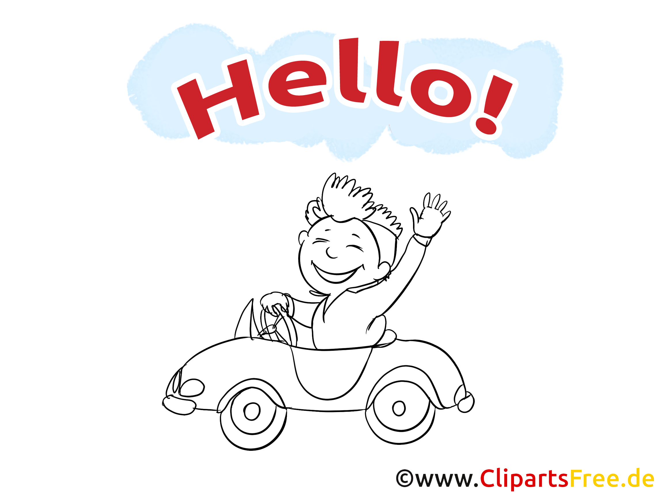 Illustration à colorier voiture - Salut clipart - Bonjour dessin ...