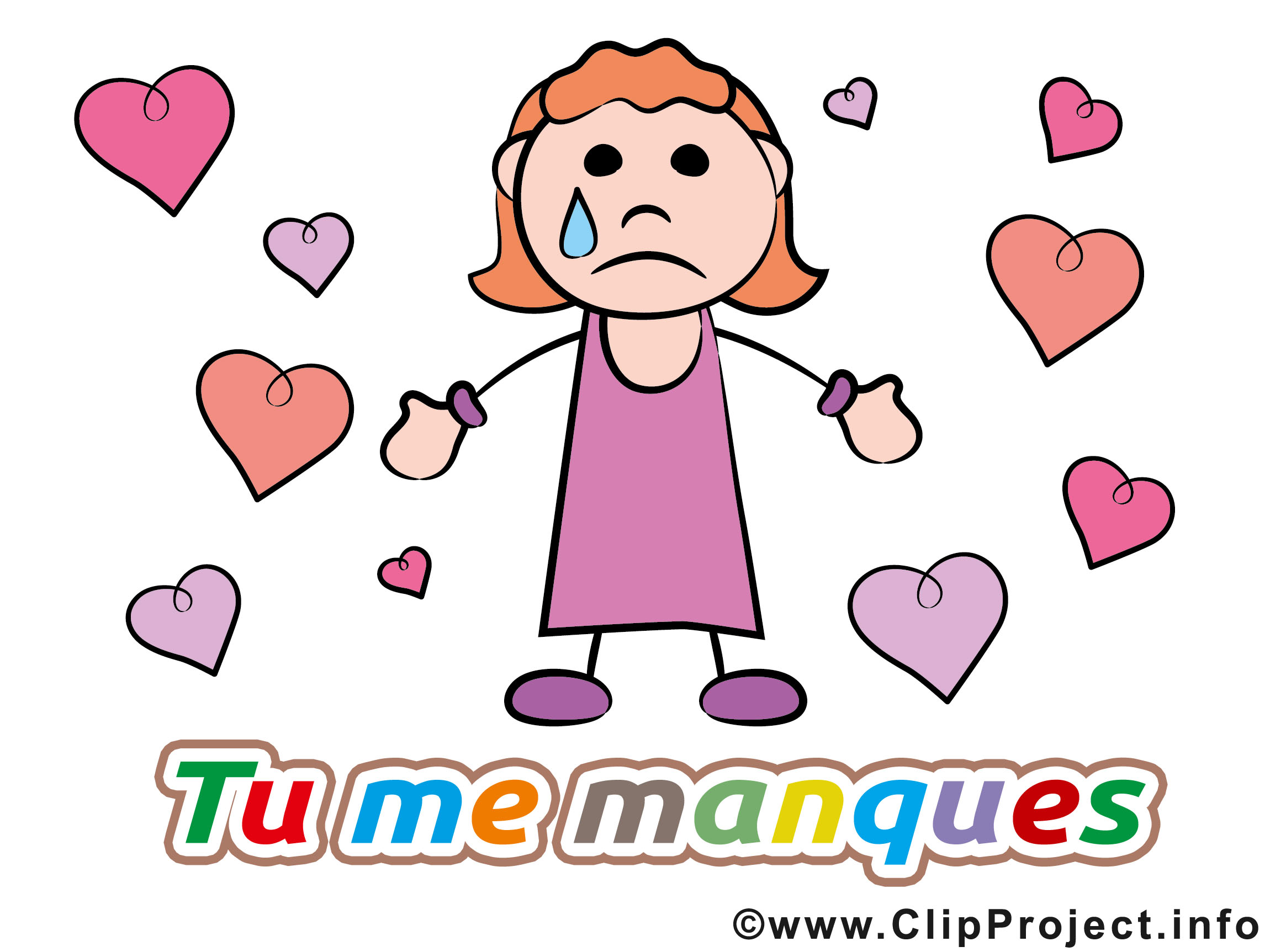 Fille illustration à télécharger - Tu me manques images gratuites - Tu ...